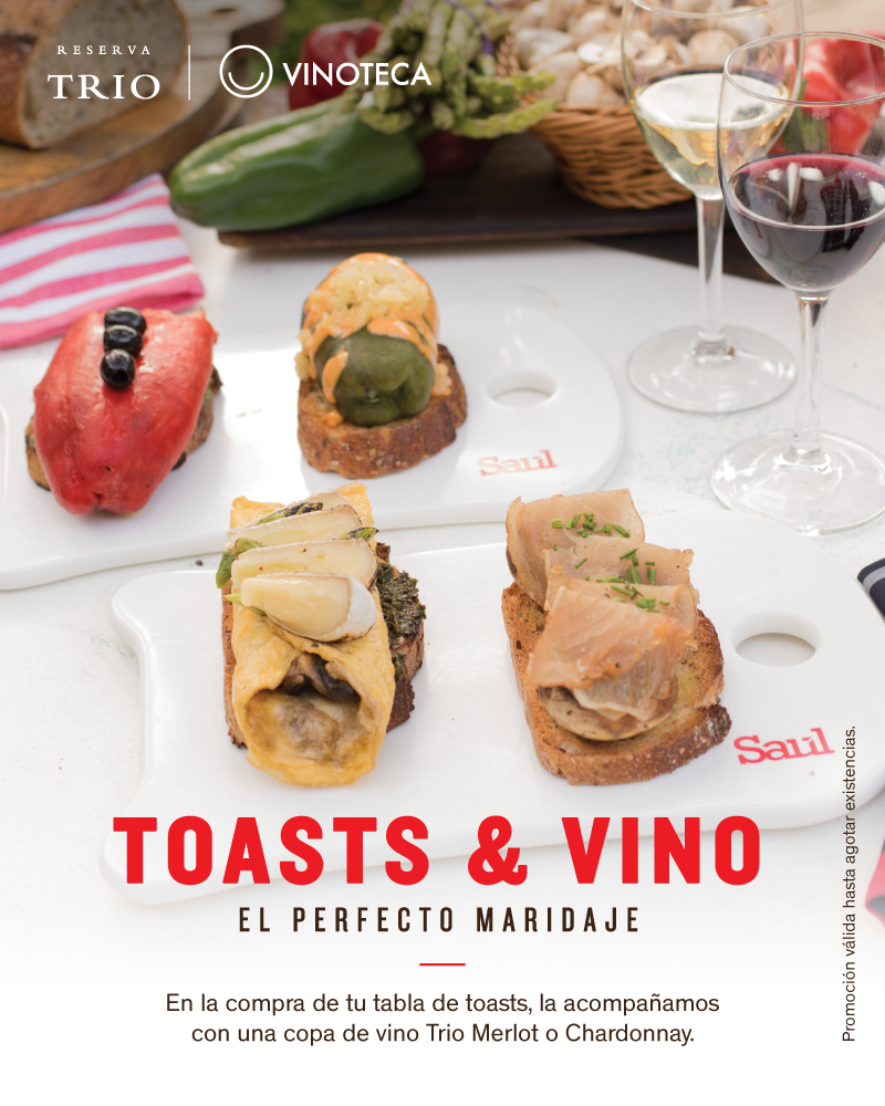Toasts Gourmet y el vino Trio – Saul E. Méndez